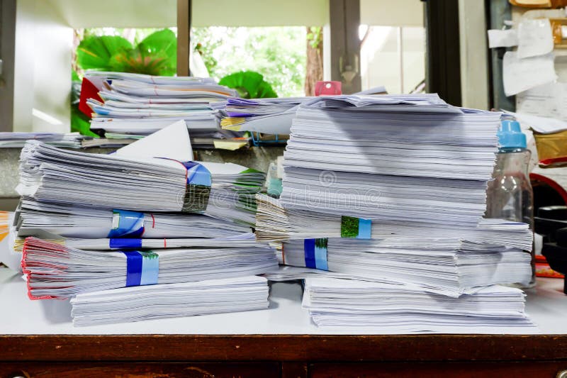 Busy, Messy and Cluttered Workplace, Full of Documents Stock Photo ...