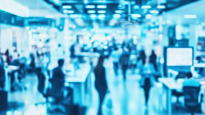 Busy Modern Office with Collaboration and Activity in an Open-plan ...