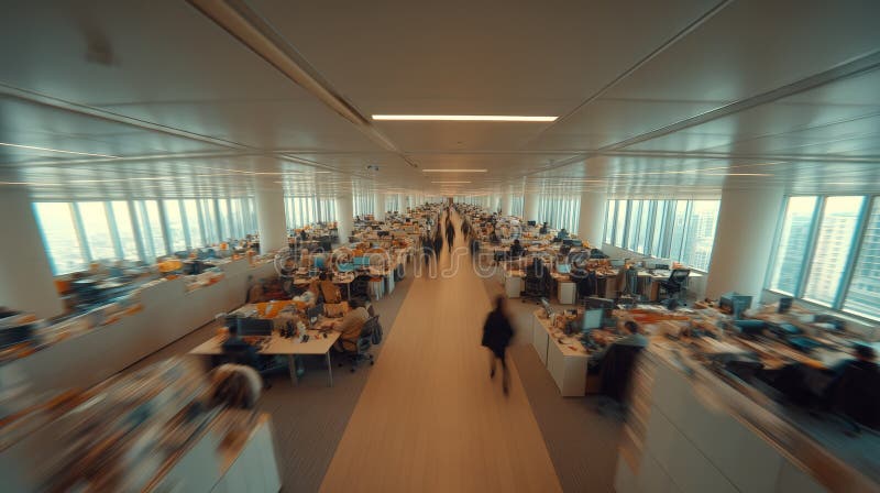 Busy Modern Office Environment with Soft Blur Effect and Natural ...