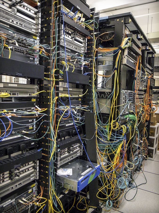 Busy network racks stock photo. Image of internet, fiber - 66250114