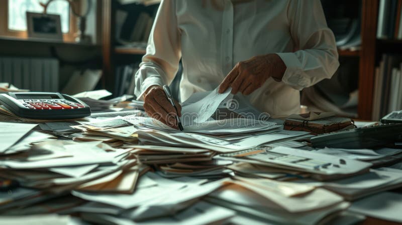 The Busy Office Desk.AI Generated Image Stock Photo - Image of business ...
