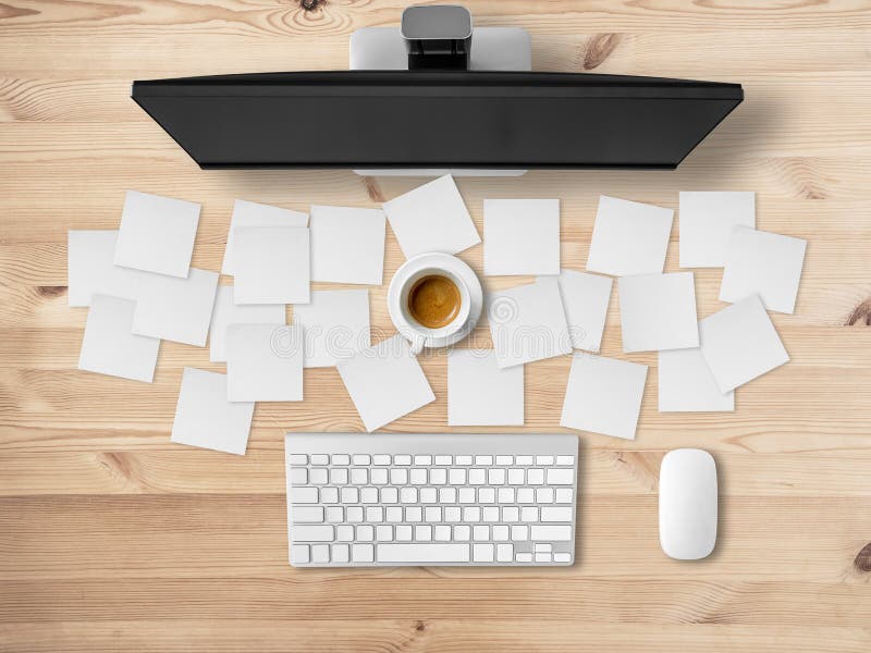 Busy Office Desk with a Lot of Notes. Stock Photo - Image of busy ...
