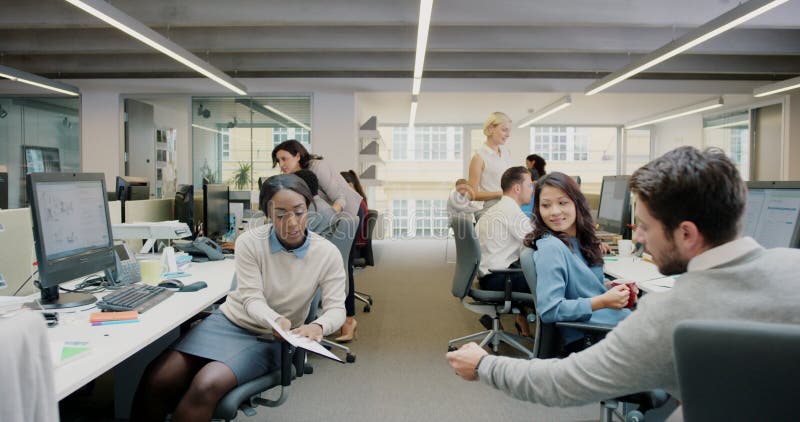 Business People Diversity, Walking and Coworking Office Space in ...