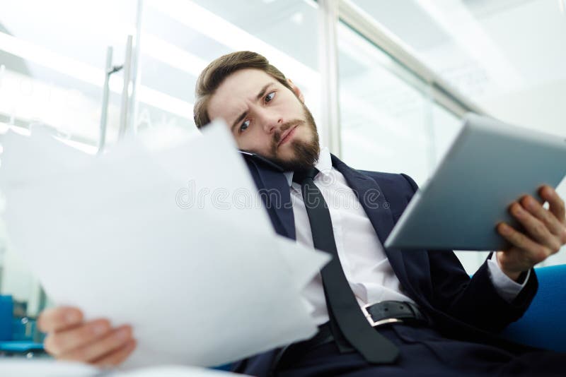 Busy office manager stock image. Image of economist, salesman - 93204649