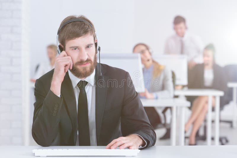 Busy office worker stock photo. Image of call, customer - 95150844