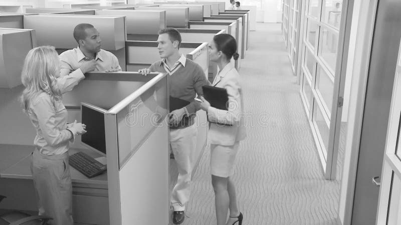 Busy People Talking in Cubicles Stock Footage - Video of desk ...