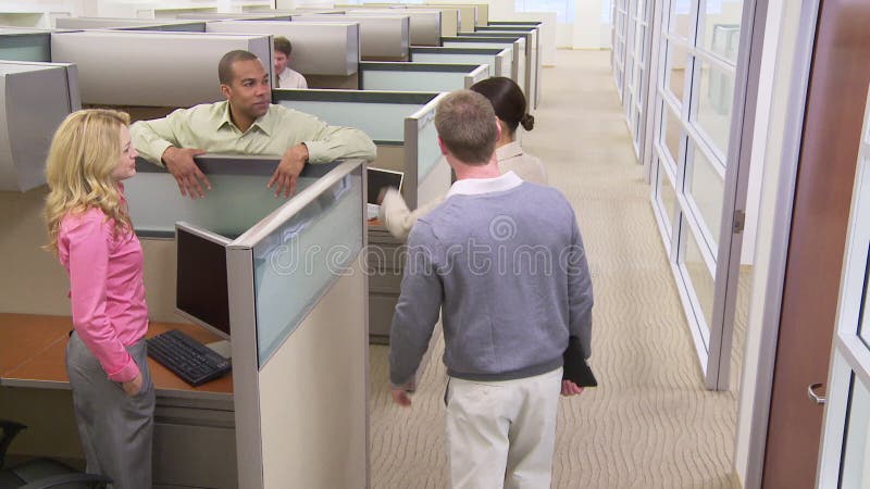 Busy People Talking in Cubicles Stock Video - Video of desk, teamwork ...