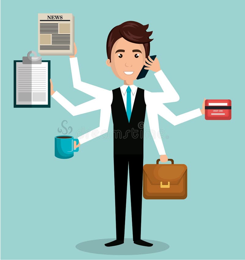Busy person design stock illustration. Illustration of person - 73288997