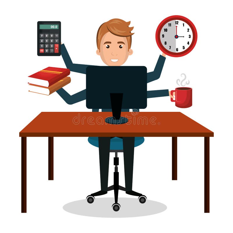 Busy person design stock illustration. Illustration of time - 73289163