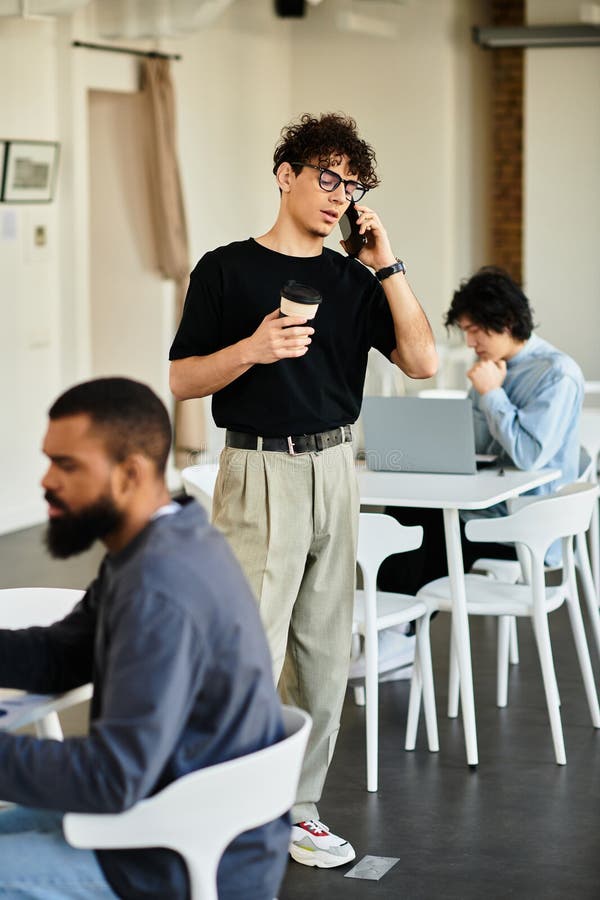 Busy Professionals Engage in Collaborative Work Stock Photo - Image of ...