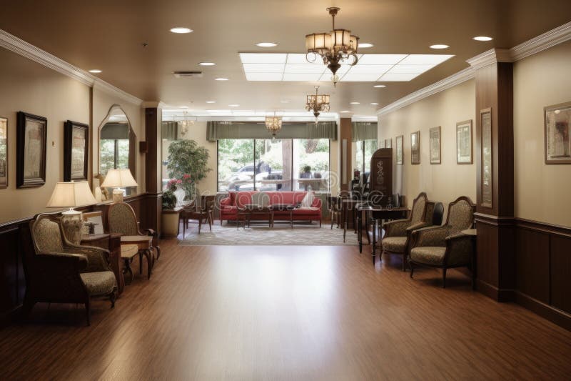 Busy Reception Area with a Variety of Seating Options for Guests Stock ...