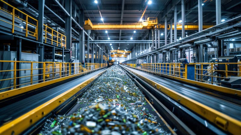 Modern Recycling Facility Processes Glass and Plastic Waste in an ...