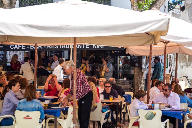 Busy restaurant in Granada editorial stock photo. Image of granada ...