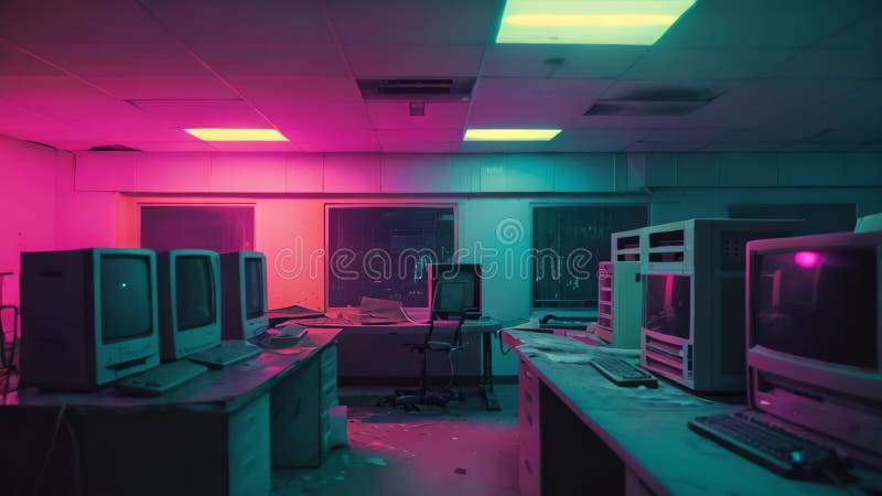 A Busy Room with a Multitude of Computers and Monitors in Operation ...