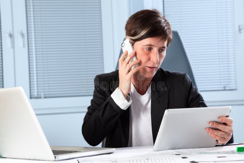 Busy Secretary stock image. Image of accountant, overloading - 37513469