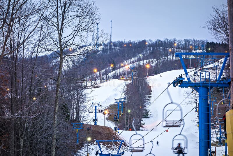 Busy Ski Resort stock image. Image of pure, poles, downhill - 1810397