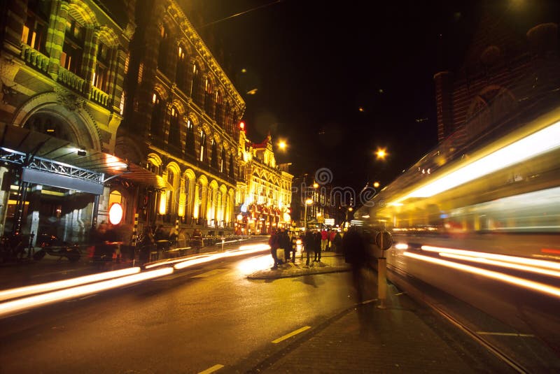 European Busy Street stock photo. Image of night, europe - 148070836