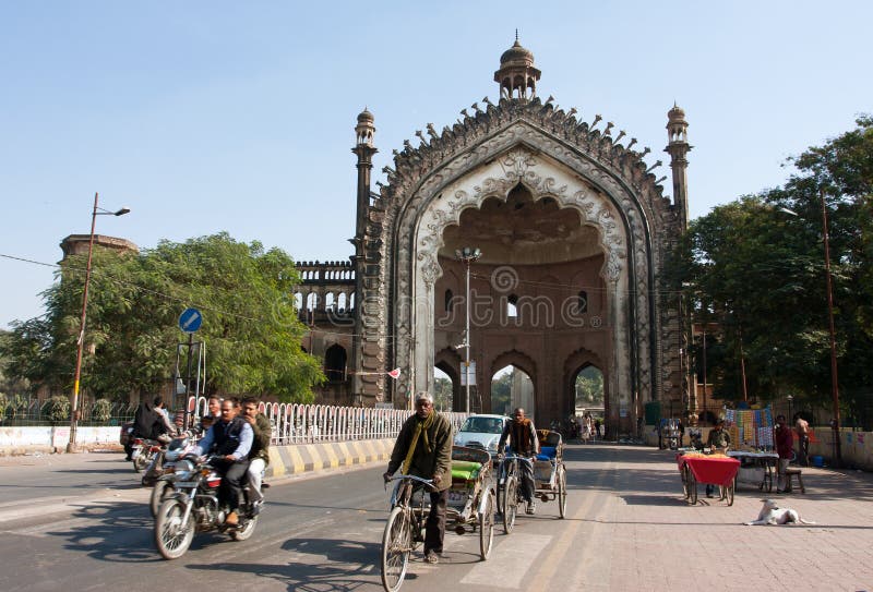 Busy Street with the Giant Gateway Editorial Stock Photo - Image of ...