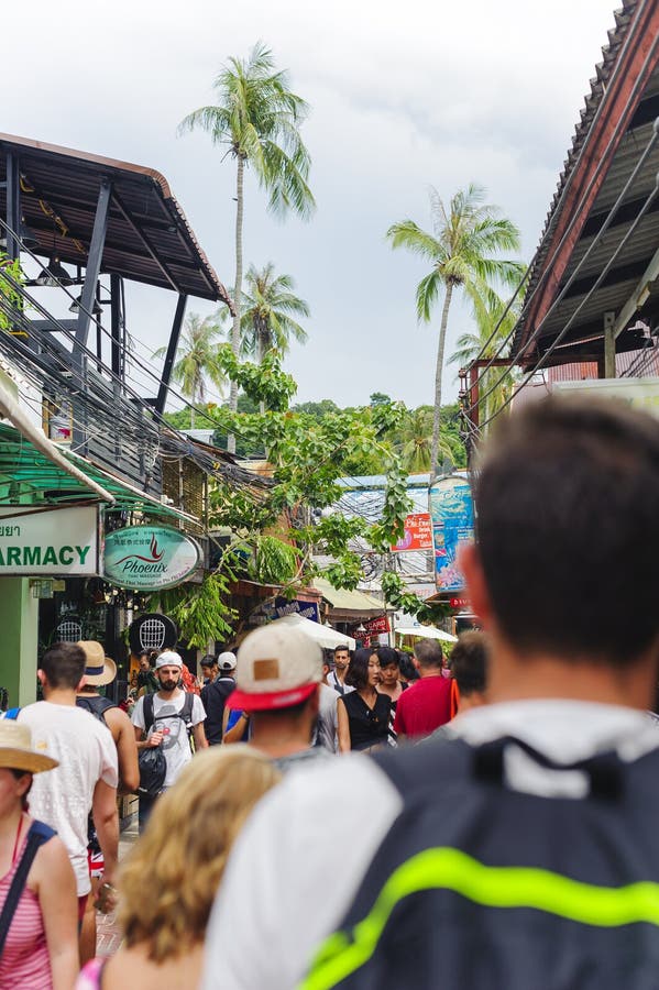 Busy Streets of Koh Phi Phi Town Editorial Stock Image - Image of ...
