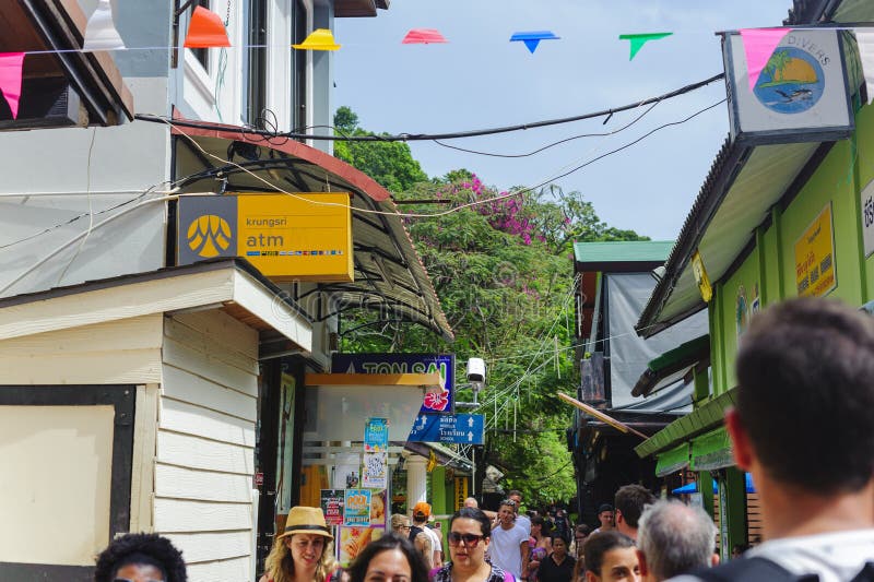 Busy Streets of Koh Phi Phi Town Editorial Image - Image of urban ...