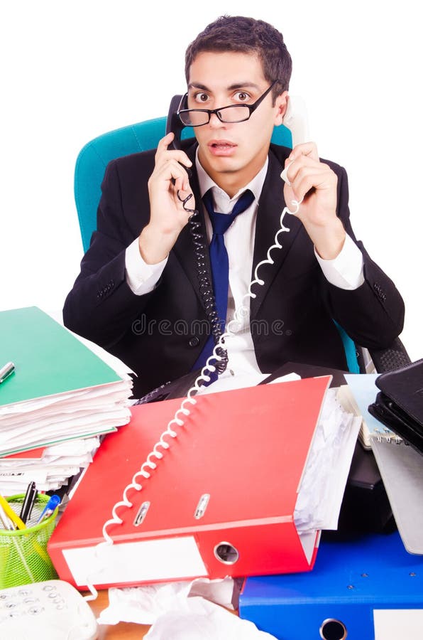 Busy stressed man stock photo. Image of boss, manager - 28417986