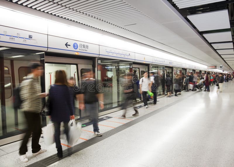 Busy Subway Station in Hong Kong Editorial Image - Image of people ...
