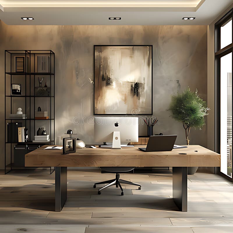 Busy table and laptop stock illustration. Illustration of busy - 320486232