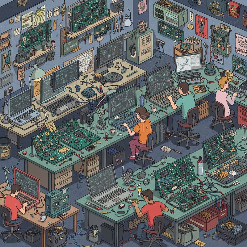 Busy Workstations Stock Illustrations – 257 Busy Workstations Stock ...