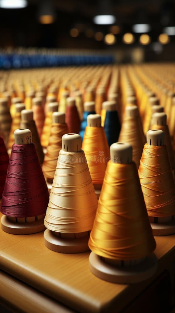 Busy Textile Mill Features a Large Array of Bobbin Thread Cones Stock Photo - Image of large ...