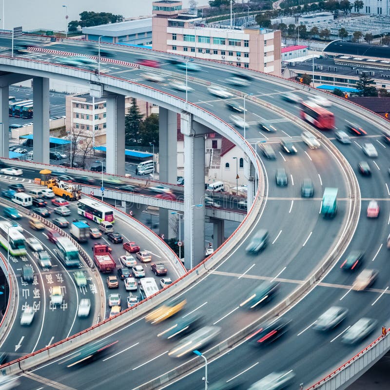 Busy Traffic Closeup and Vehicles Motion Blur Stock Photo - Image of ...