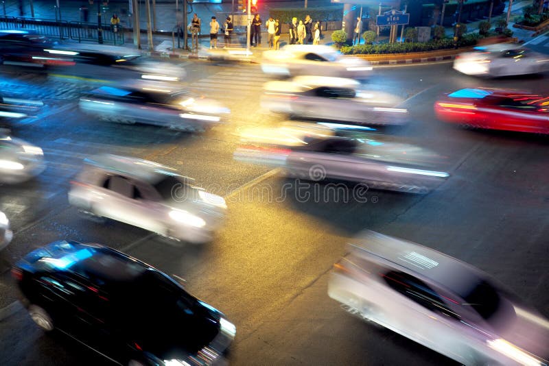 14 March 2019 - Bangkok, Thailand : Busy Traffic Intersection in ...