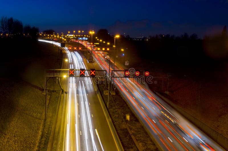 Busy traffic at night stock image. Image of busy, dusk - 8392987