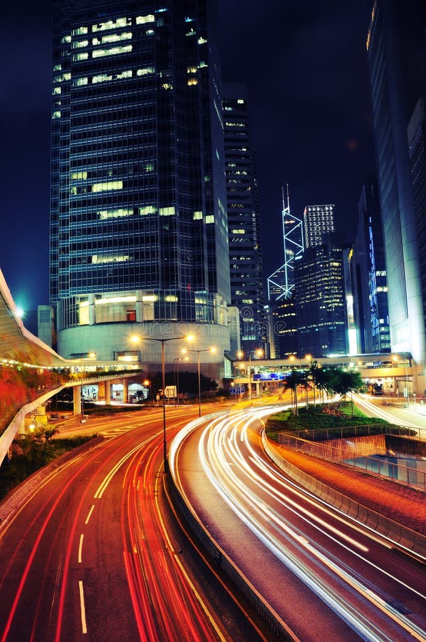 Busy Traffic at Night - Hong Kong Stock Image - Image of dramatic ...
