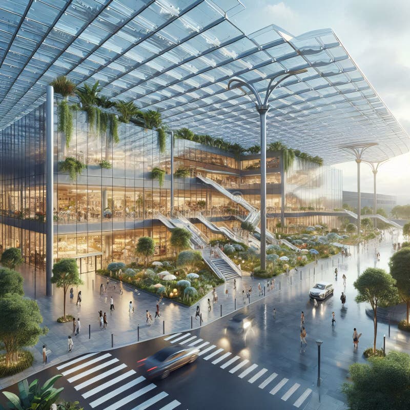 Busy Urban Building with Bustling Activity Generative for AI Stock ...