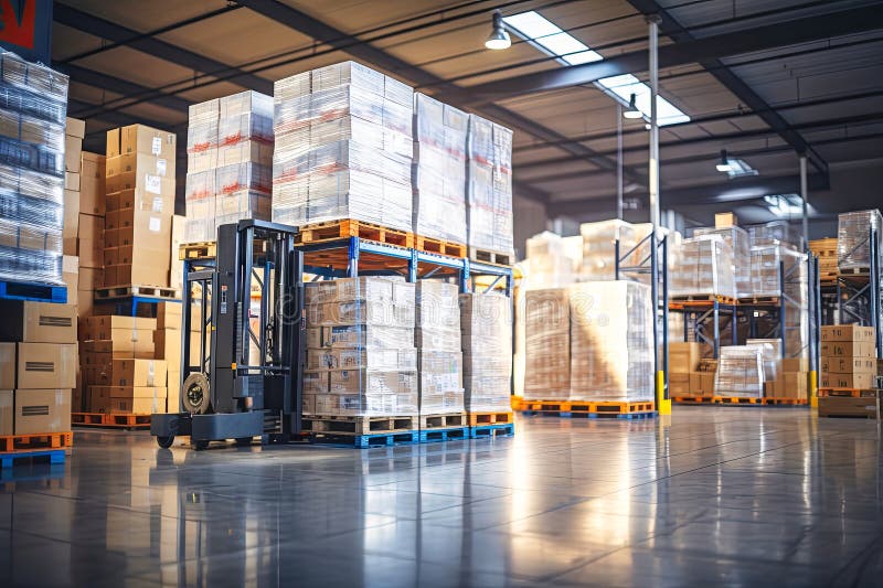 Busy Warehouse Filled with Boxes Stock Image - Image of wholesale ...