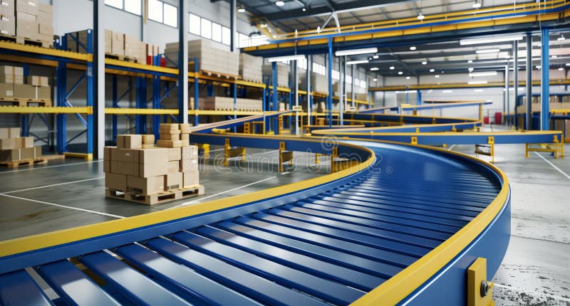 Busy Warehouse Filled with Shelves and Boxes Stock Image - Image of ...