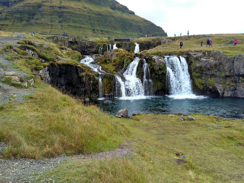 Busy Waterfall stock image. Image of waterfall, tourists - 190661825