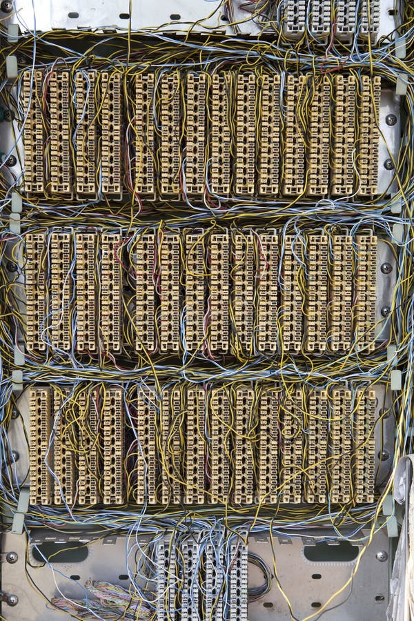 Wire line in telephone hub stock image. Image of cable - 29826501