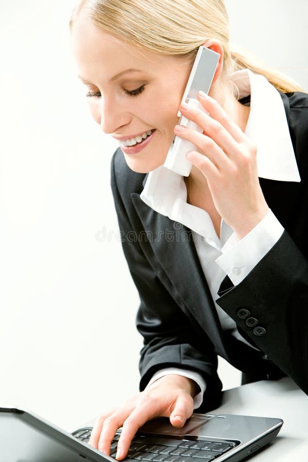 Busy woman stock image. Image of cell, people, computing - 4719893