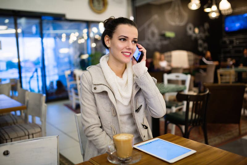Busy Woman Multitasking on Break Stock Photo - Image of executive ...
