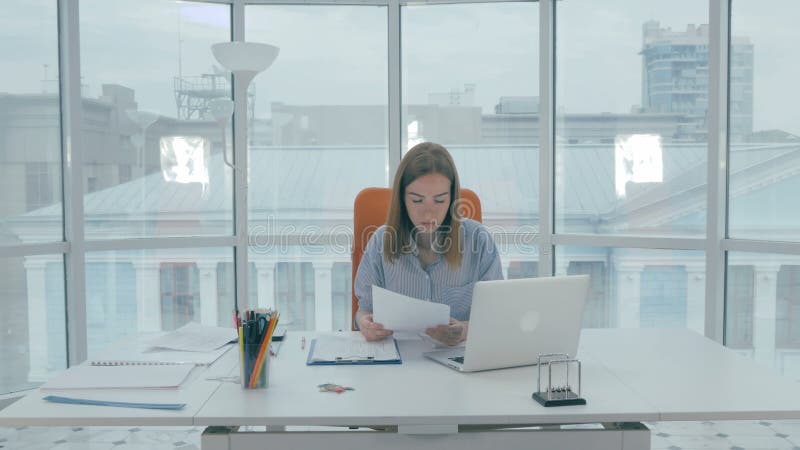 Busy Woman Working on Laptop. Time Lapse Stock Video - Video of ...