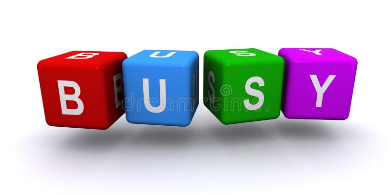 Busy word block on white stock illustration. Illustration of educate ...