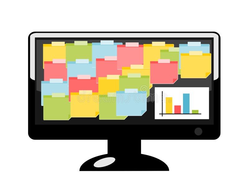 Busy work stock vector. Illustration of monitor, office - 28705521