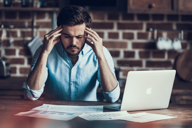 Busy with Work Businessman Working Laptop Home Stock Image - Image of ... Busy with Work Businessman Working Laptop Home Stock Image - Image of ...