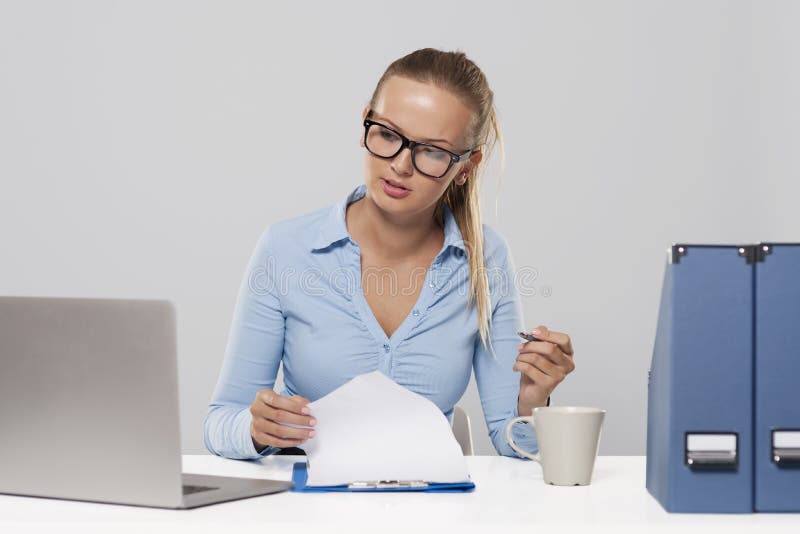Busy at work stock image. Image of businesswoman, documents - 35570725