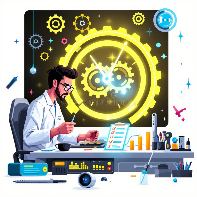 Task Execution Speed Vector Illustration Stock Illustration ...