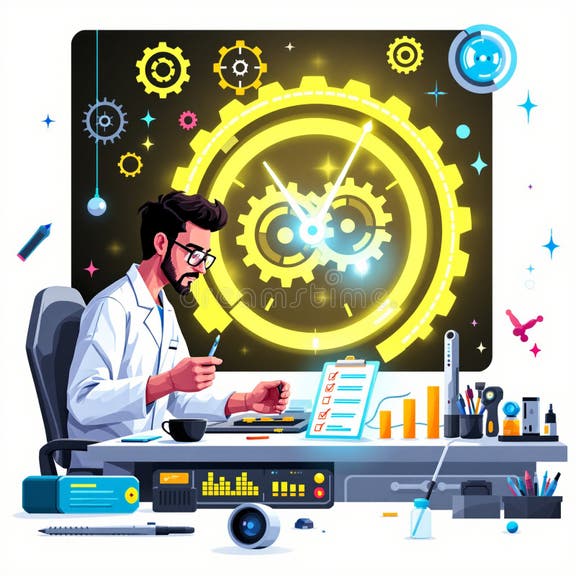 Task Execution Speed Vector Illustration Stock Illustration ...
