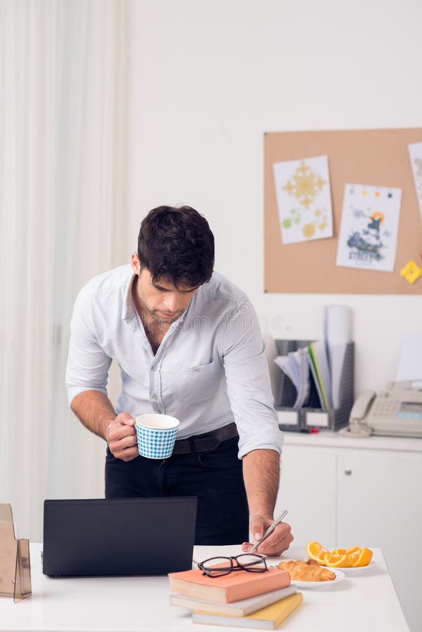 Busy young man stock image. Image of young, busy, working - 56586443