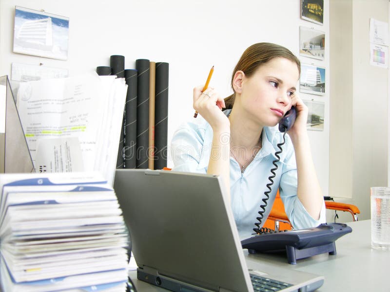 Young Girl Enjoying Her Job Stock Photo - Image of computers, live: 99632