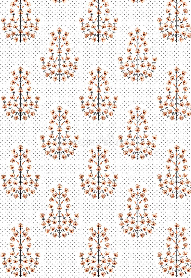 Buta Pattern Design with Border ART for Print Stock Illustration ...
